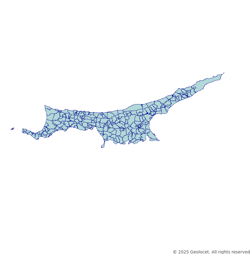 Turkish Republic of Northern Cyprus Municipalities Administrative Boundary Ready-to-download ...