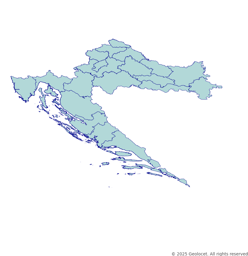 Croatia Counties (županije) Administrative Boundary Ready-to-download ...