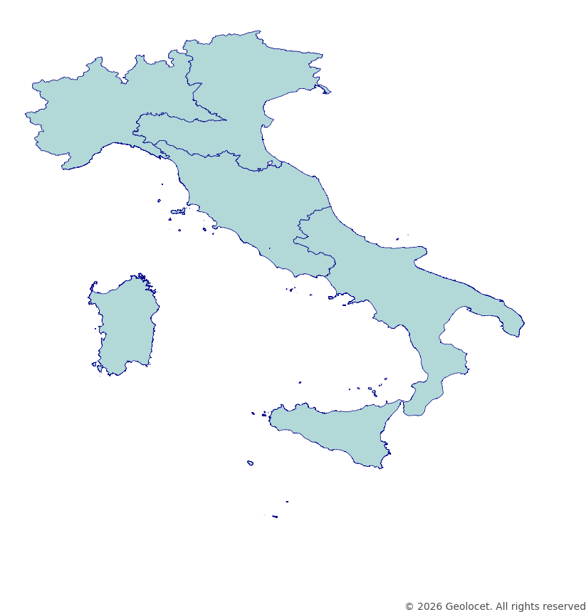 Italy All-in-One Administrative GIS Boundaries + Population – Geolocet