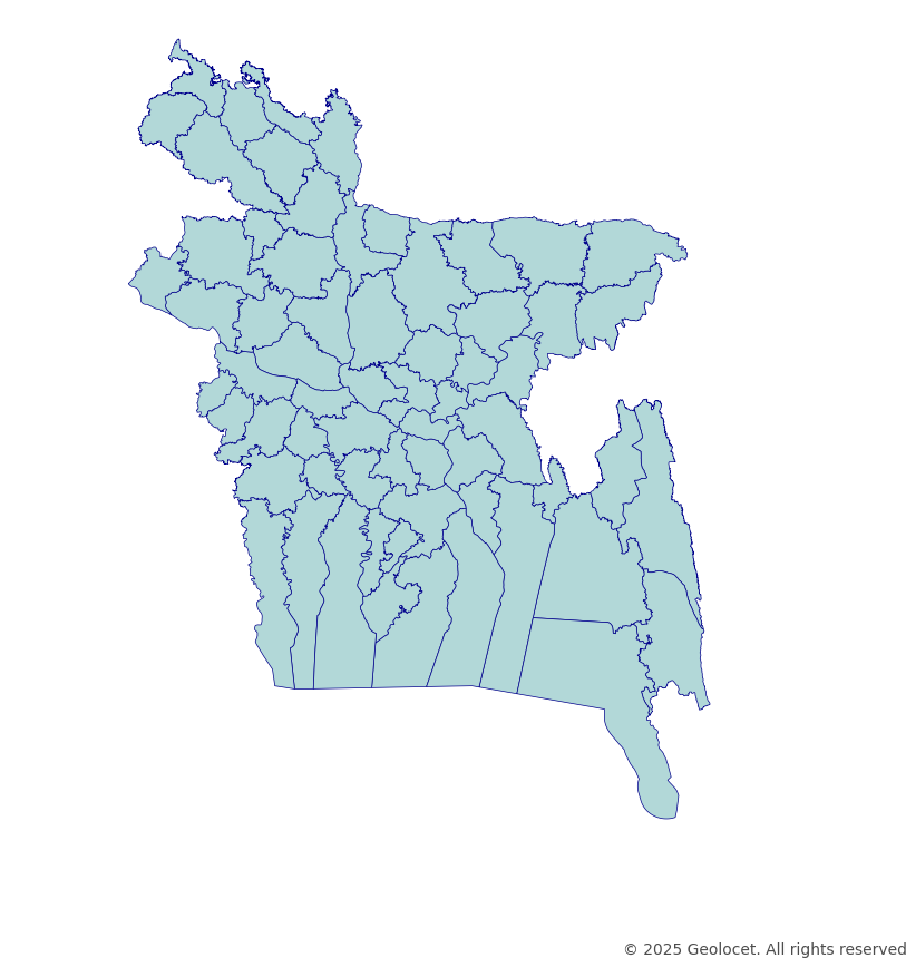 Bangladesh Administrative Boundary Dataset - Country, Province ...