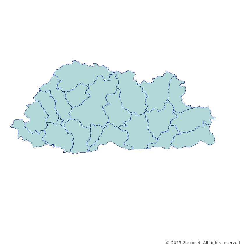 Bhutan District-Level Polygons - Downloadable GIS Data – Geolocet