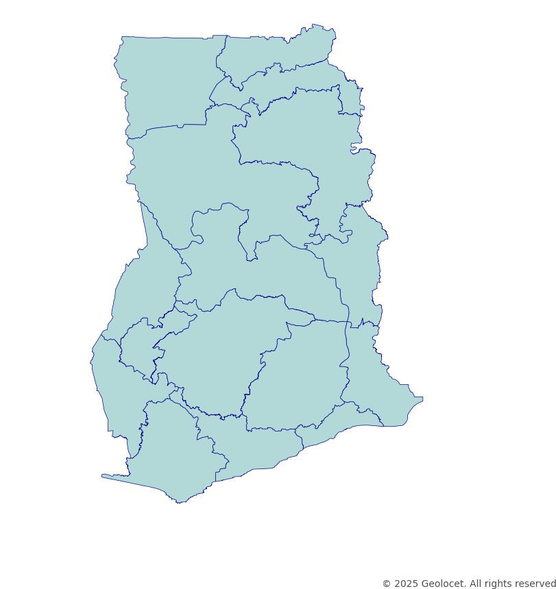 Ghana Region-Level Boundary - Downloadable GIS Data – Geolocet