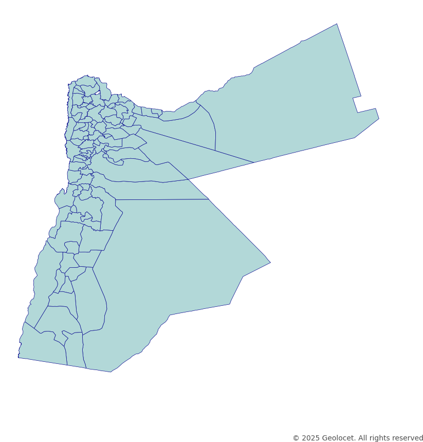 Jordan Administrative Boundary Dataset - Country, Governorates ...