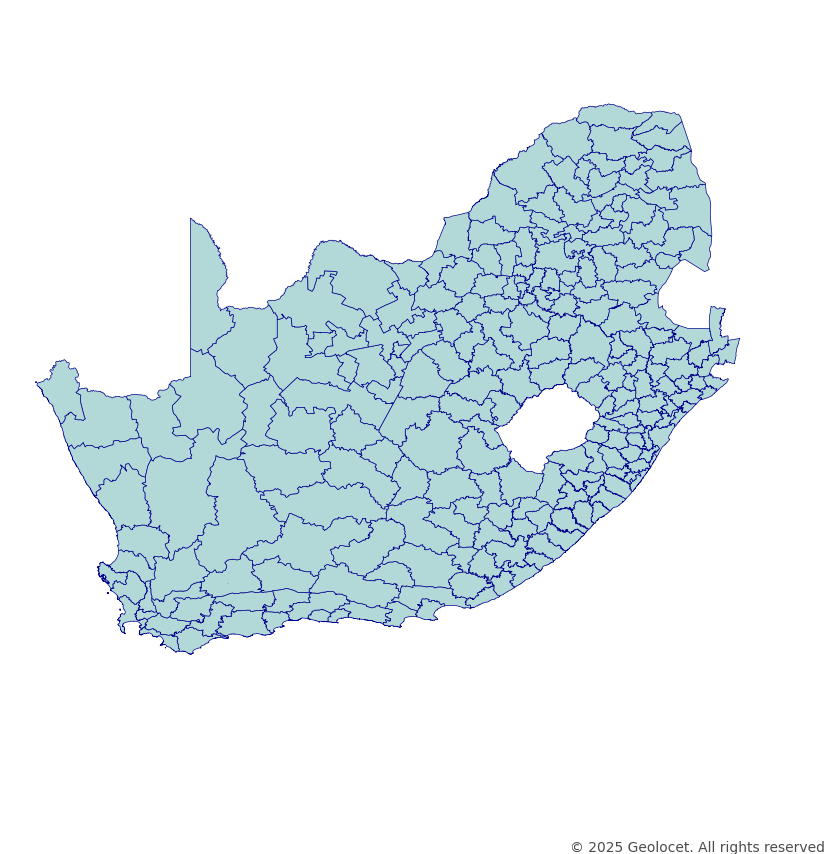 South Africa Municipality-Level Boundary - Downloadable GIS Data – Geolocet