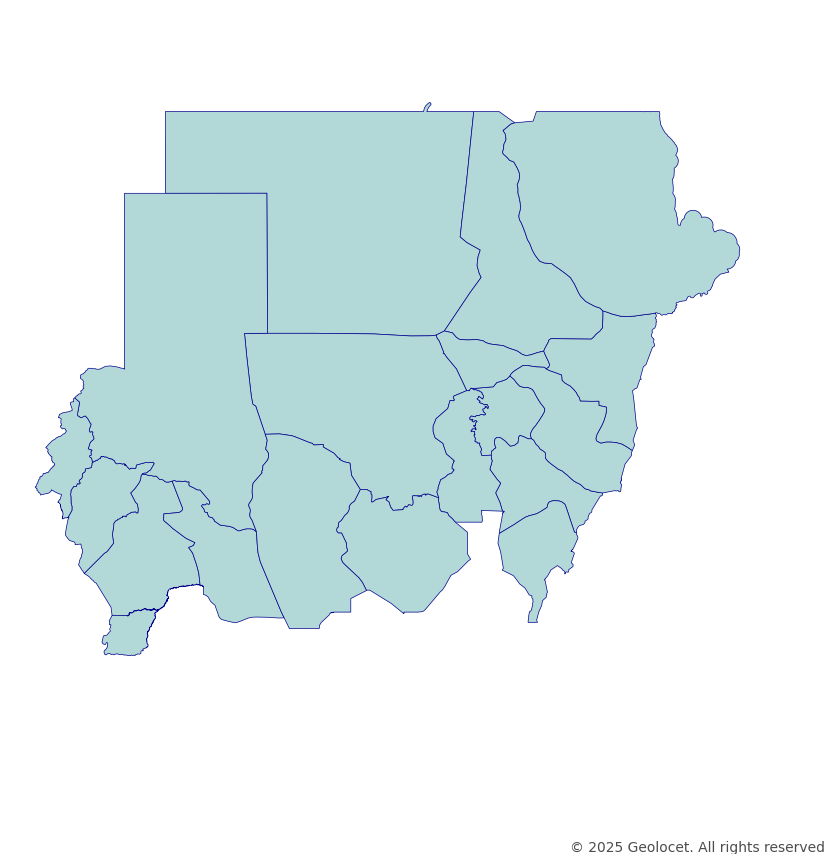 Sudan State-Level Boundary - Downloadable GIS Data – Geolocet