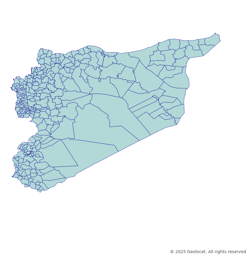 Syria Subdistrict-Level Polygons - Downloadable GIS Data – Geolocet