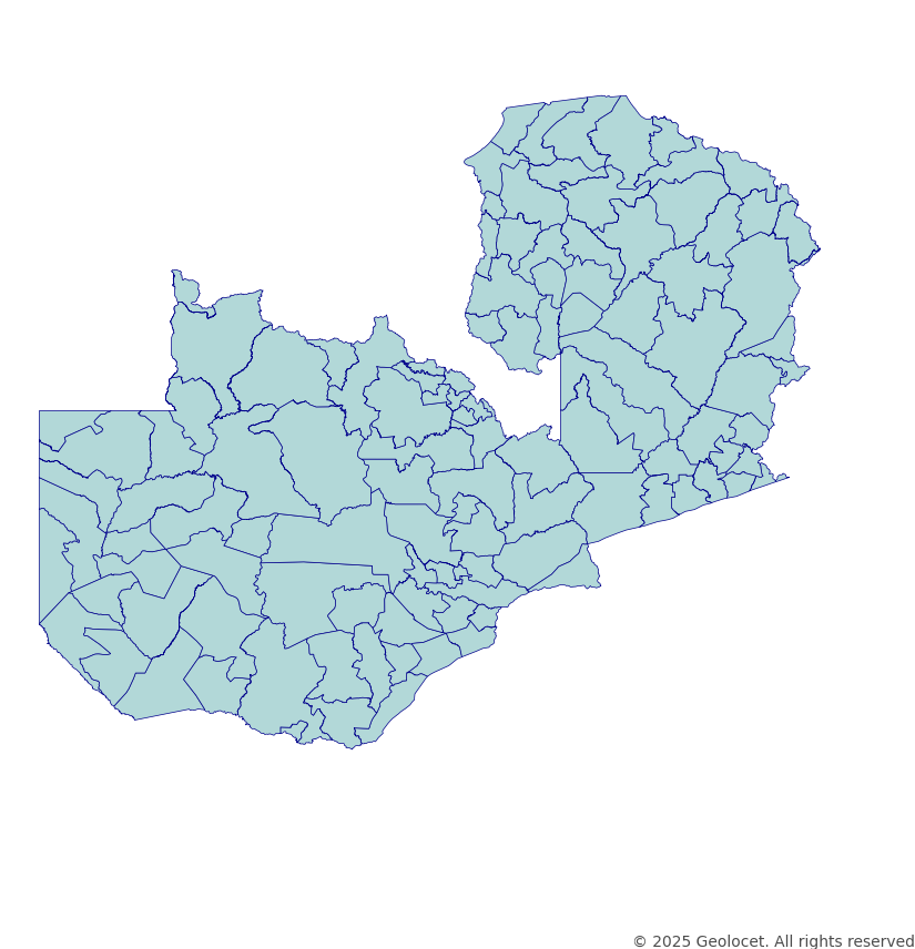 Zambia District-Level Boundary - Downloadable GIS Data – Geolocet