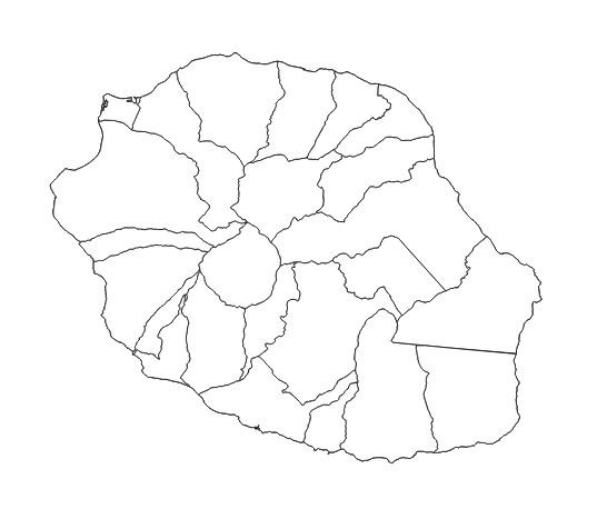 Reunion Administrative Divisions Boundaries Dataset – Geolocet
